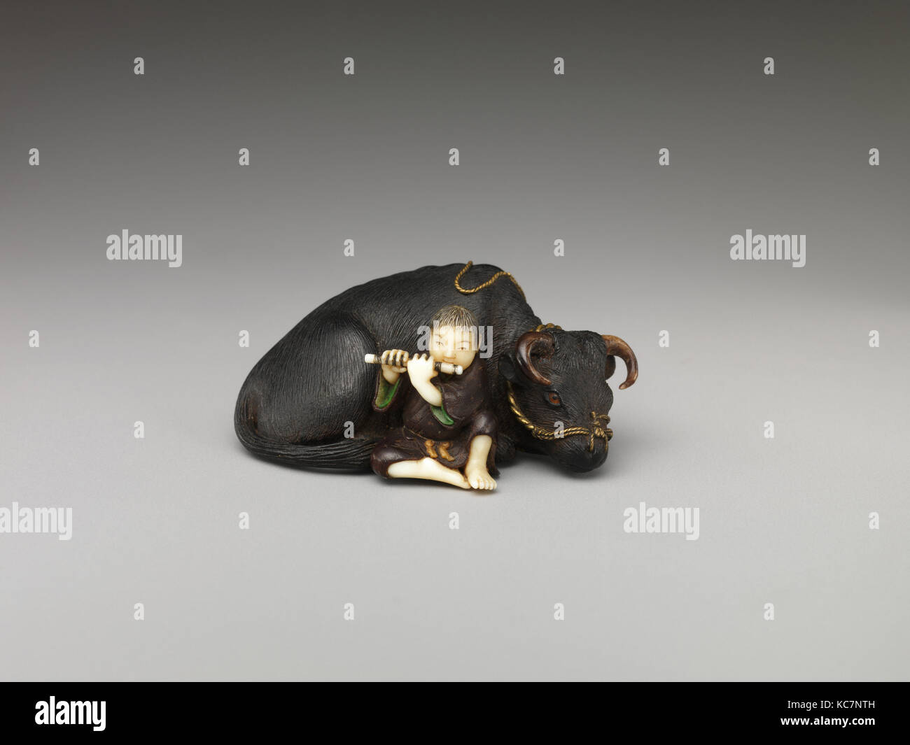 Netsuke of Ox with Bokudo, Edo (1615–1868) or Meiji period (1868–1912 ...