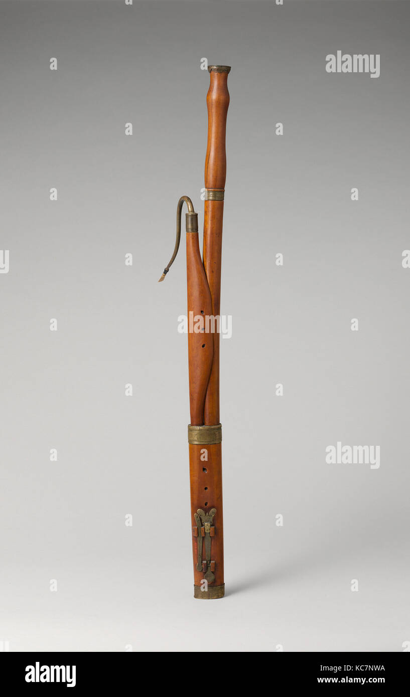 Bassoon in C, 1750–70, Butzbach, Germany, German, Wood, brass, Length ...