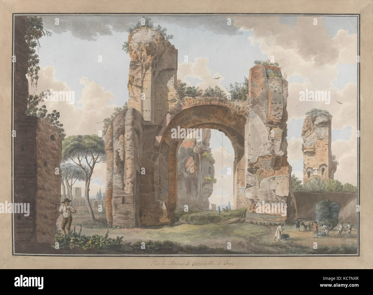 Interior of the Baths at Caracalla, Giovanni Volpato, ca. 1780 Stock ...