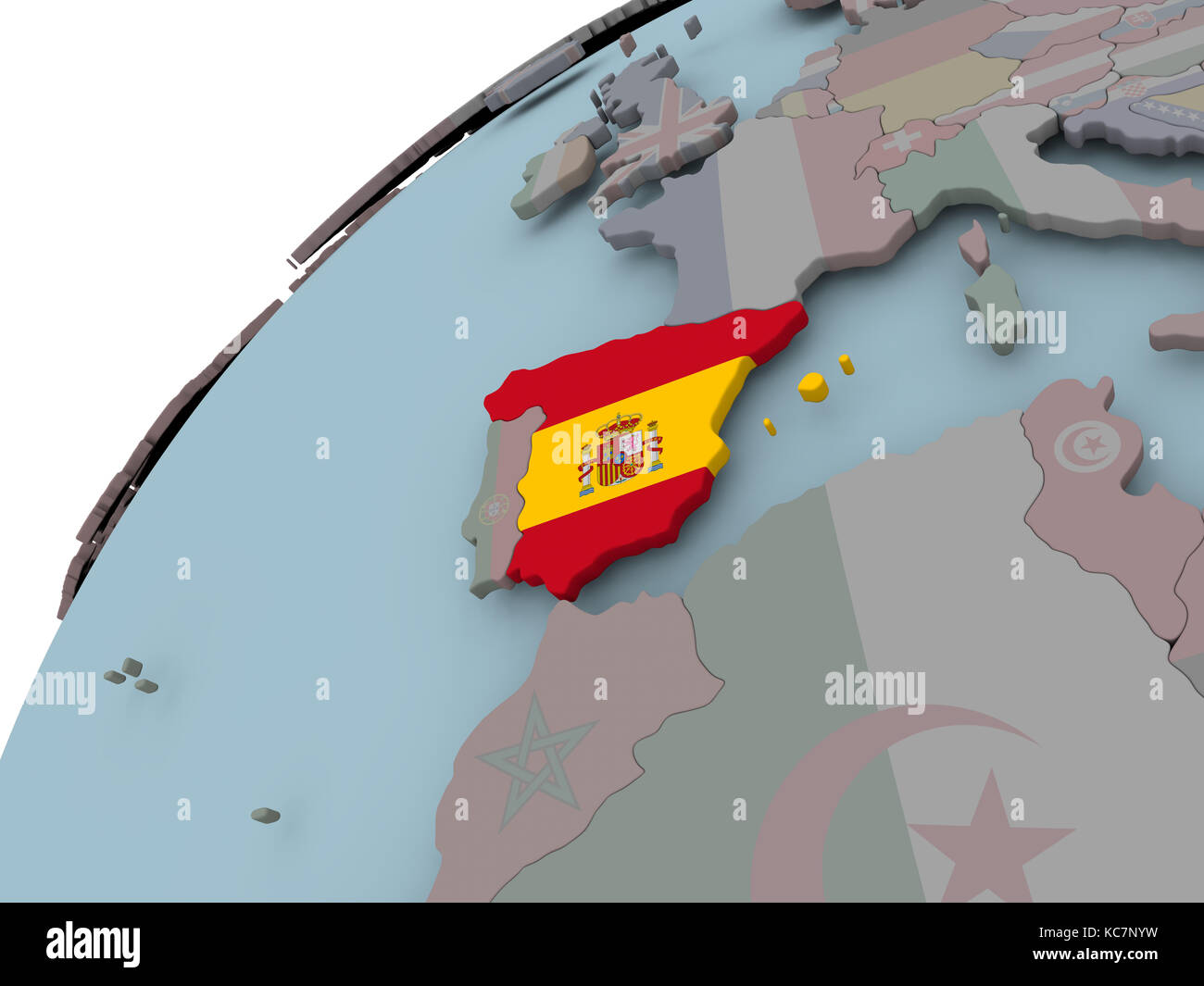 Spain map political flags hi-res stock photography and images - Alamy