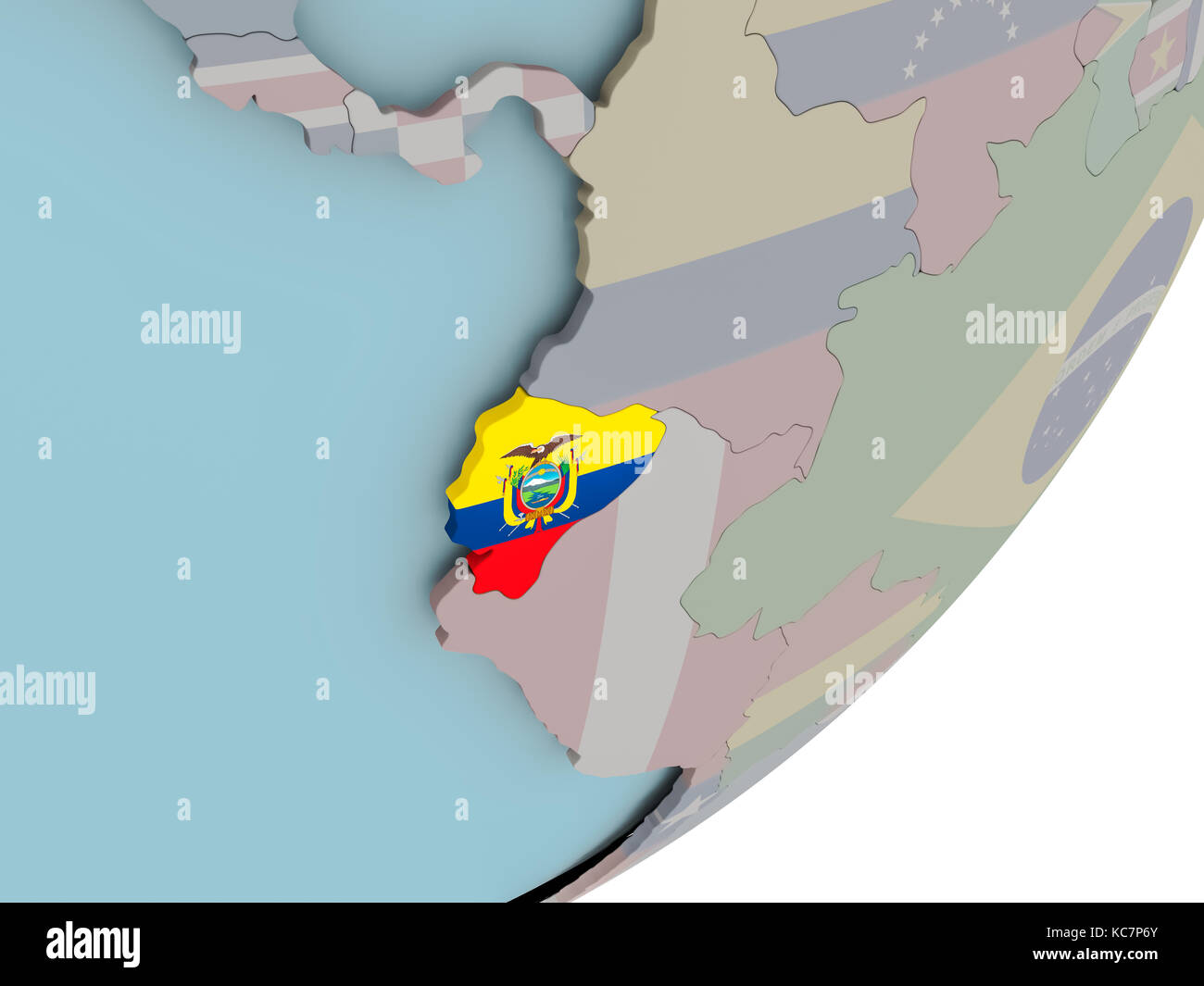 Ecuador on the globe