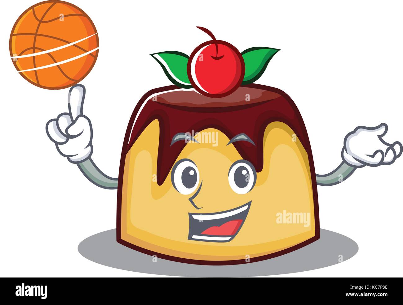 Playing basketball pudding character cartoon style Stock Vector Image ...