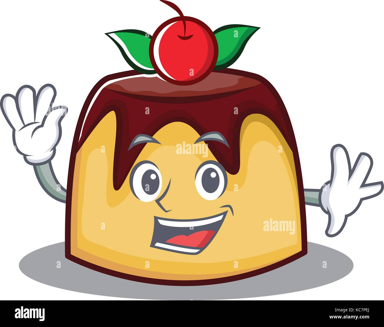 Waving pudding character cartoon style Stock Vector Image & Art - Alamy