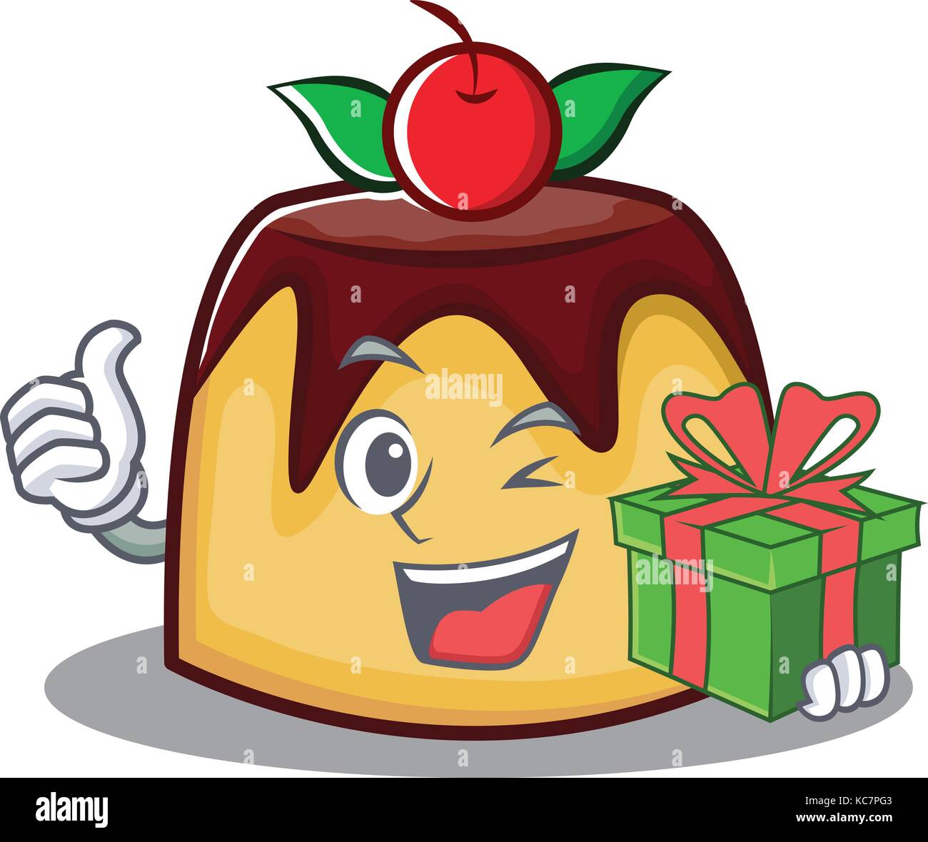 With gift pudding character cartoon style Stock Vector Image & Art - Alamy