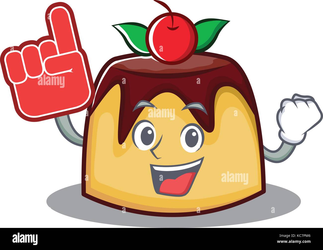 Foam finger pudding character cartoon style Stock Vector Image & Art ...