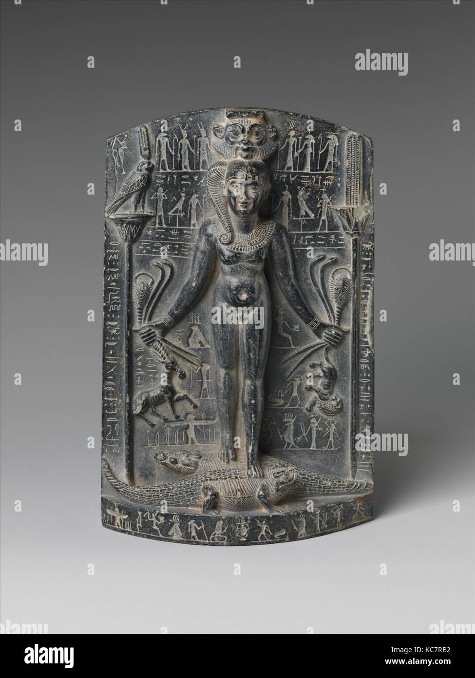 Magical stela or cippus of Horus, Ptolemaic Period, 332–280 B.C., From ...