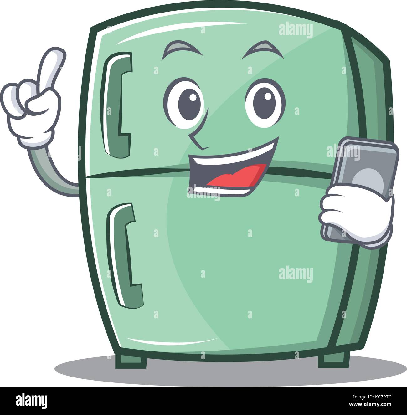 With phone cute refrigerator character cartoon Stock Vector Image & Art ...