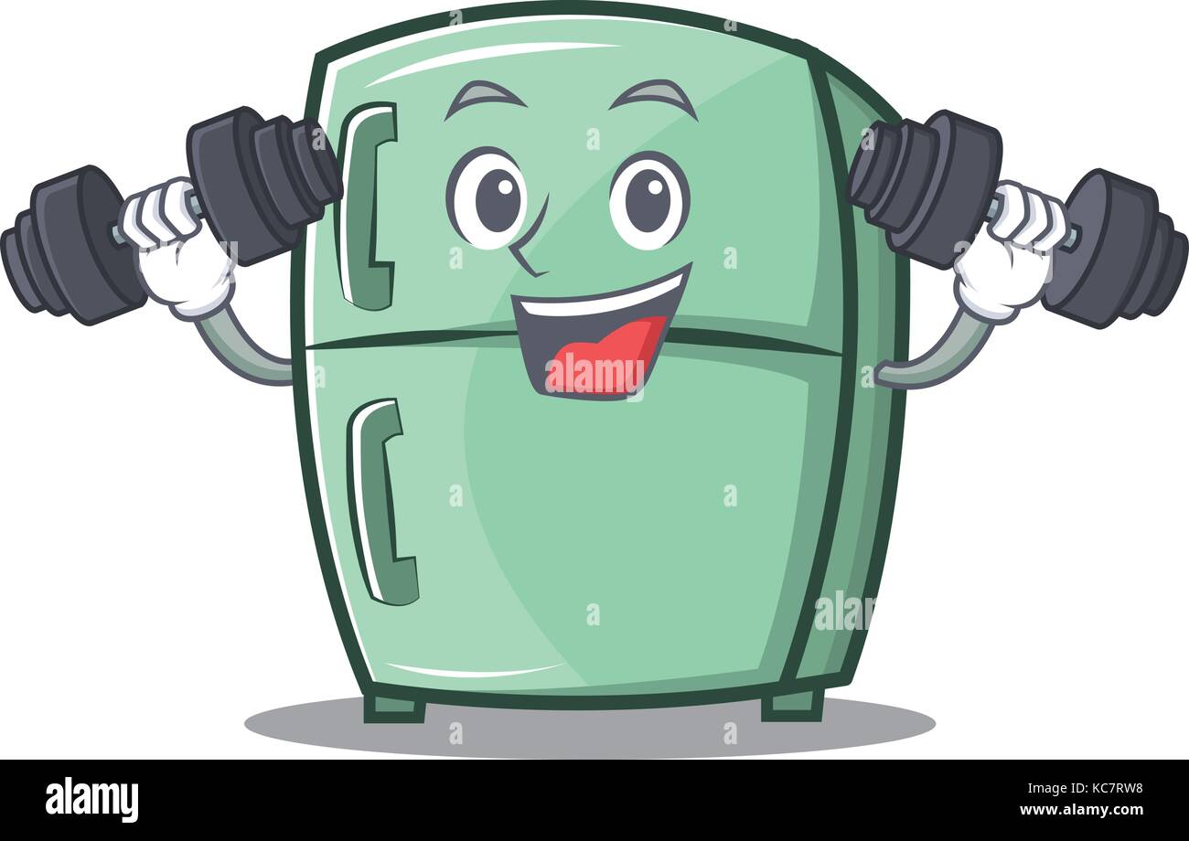 Fitness cute refrigerator character cartoon Stock Vector Image & Art ...