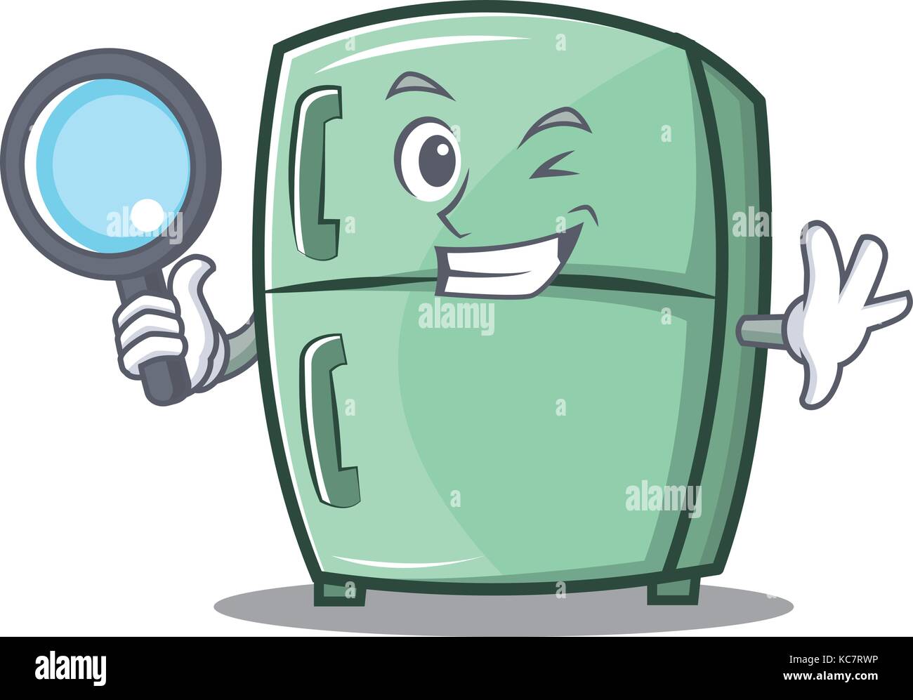 Detective cute refrigerator character cartoon Stock Vector Image & Art ...