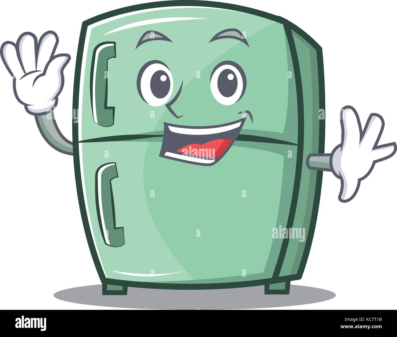 Waving cute refrigerator character cartoon Stock Vector Image & Art - Alamy