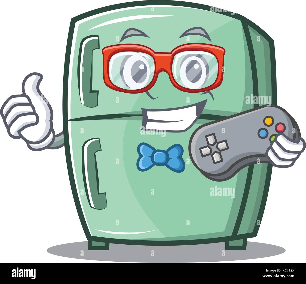 Gamer cute refrigerator character cartoon Stock Vector Image & Art - Alamy