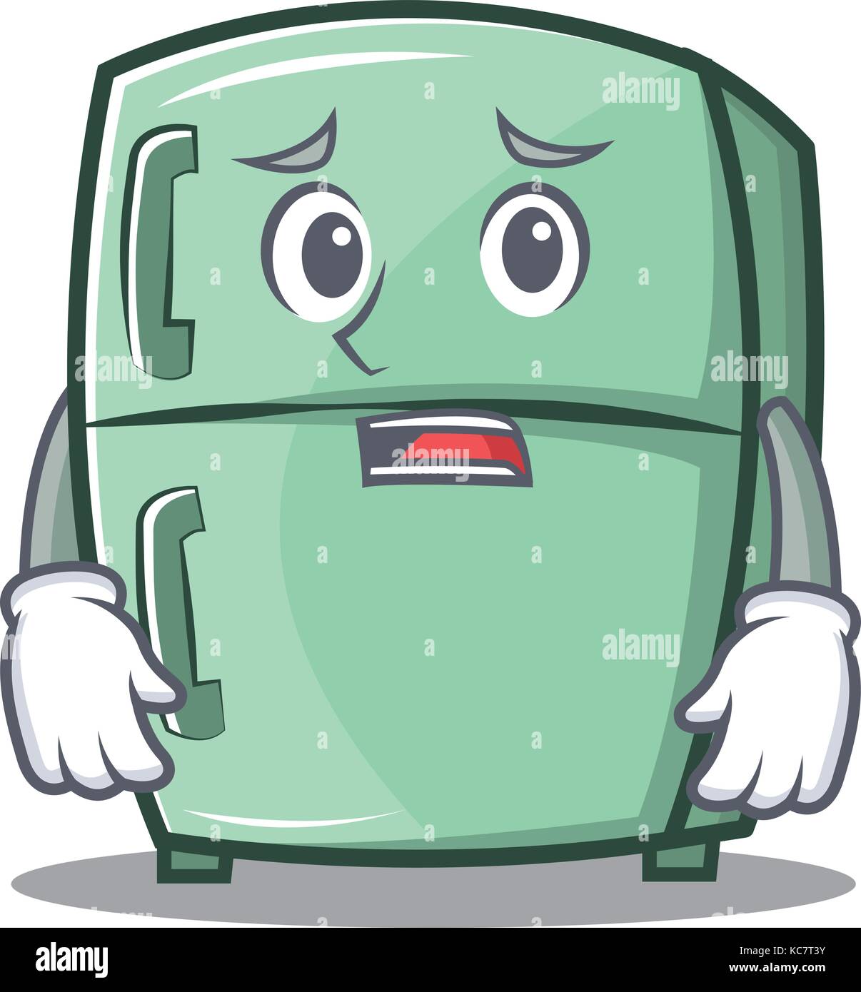 Afraid cute refrigerator character cartoon Stock Vector Image & Art - Alamy