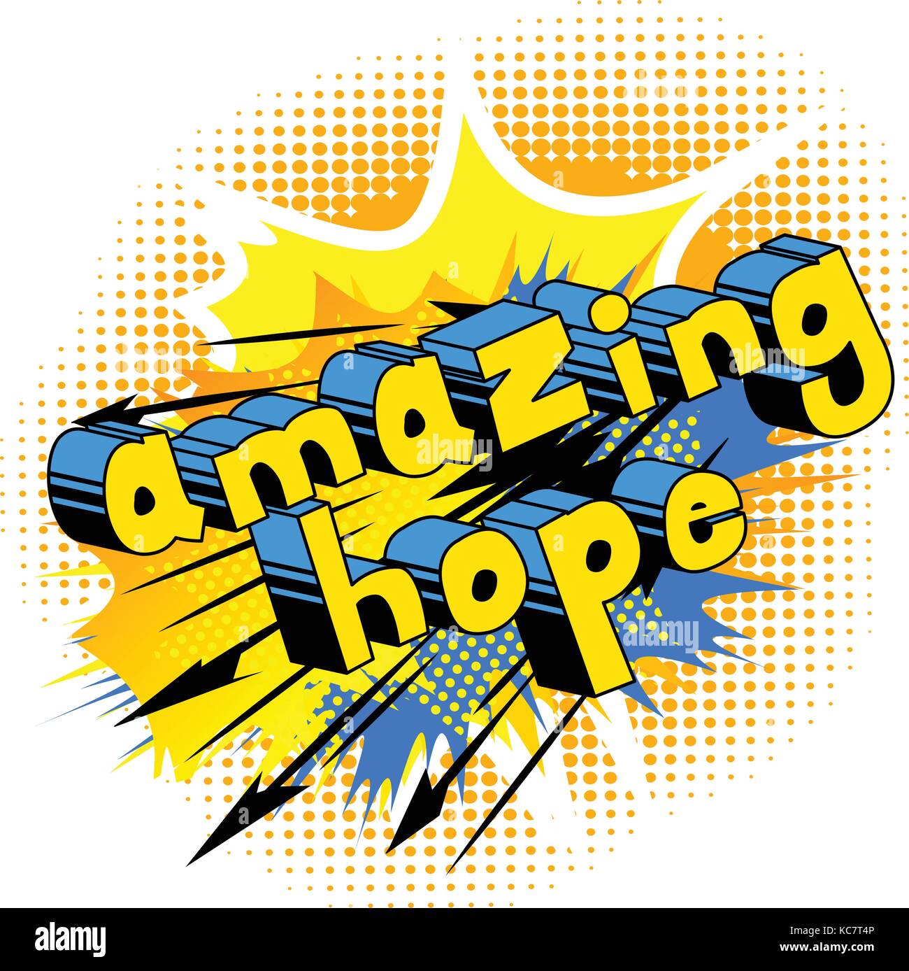 Amazing Hope - Comic book style word on abstract background Stock ...
