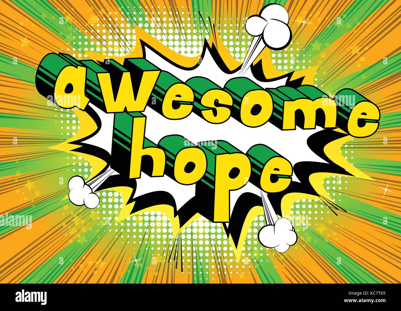 Awesome Hope - Comic book style word on abstract background Stock ...