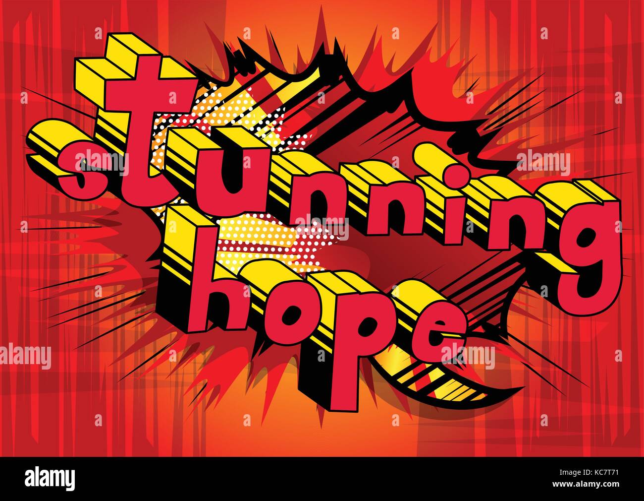 Stunning Hope - Comic book style word on abstract background Stock ...