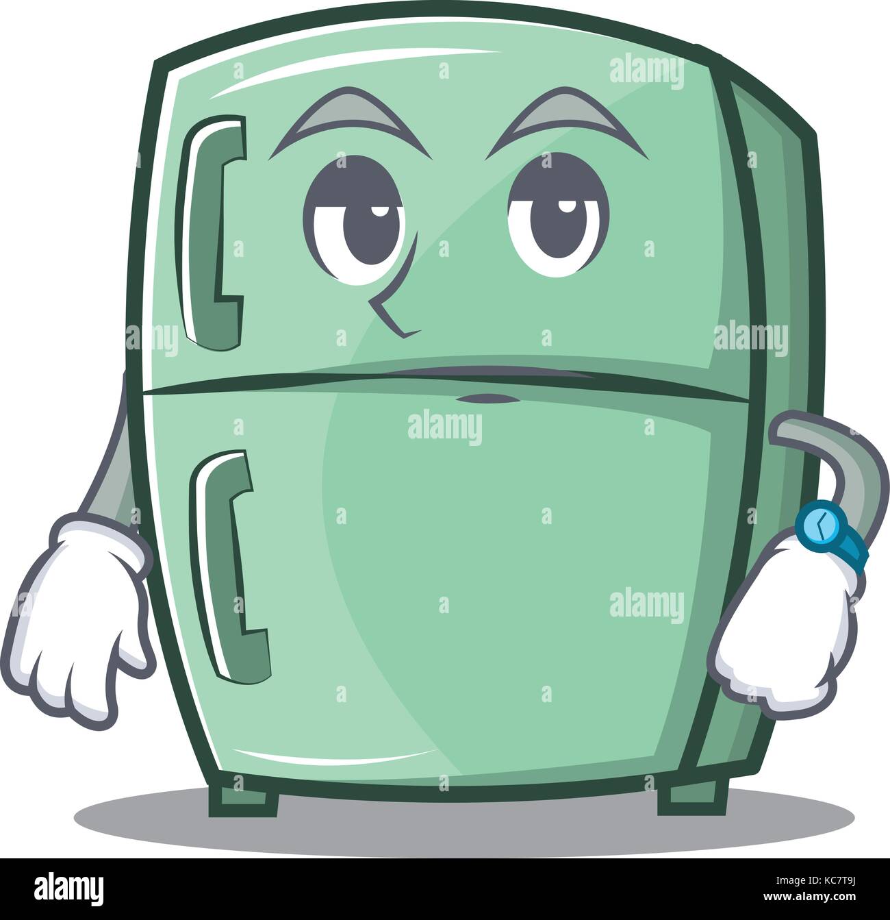 Waiting cute refrigerator character cartoon Stock Vector Image & Art ...