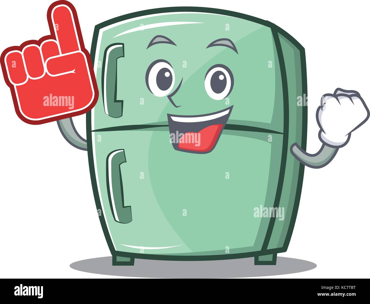 Foam finger cute refrigerator character cartoon Stock Vector Image ...