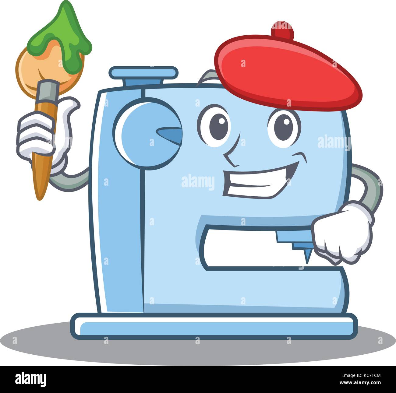 Artist sewing machine emoticon character Stock Vector Image & Art - Alamy