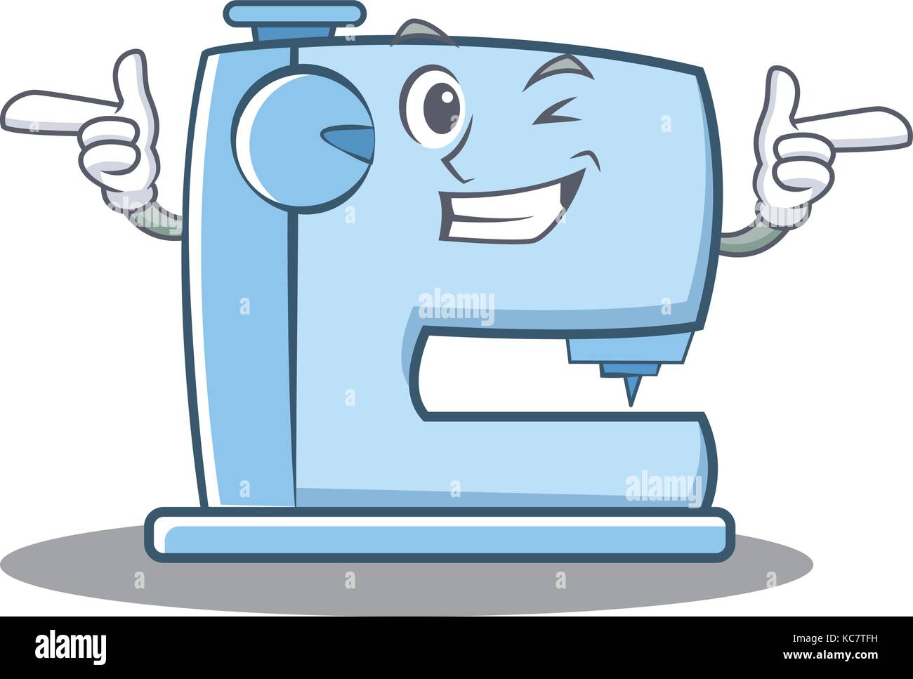 Wink sewing machine emoticon character Stock Vector Image & Art - Alamy