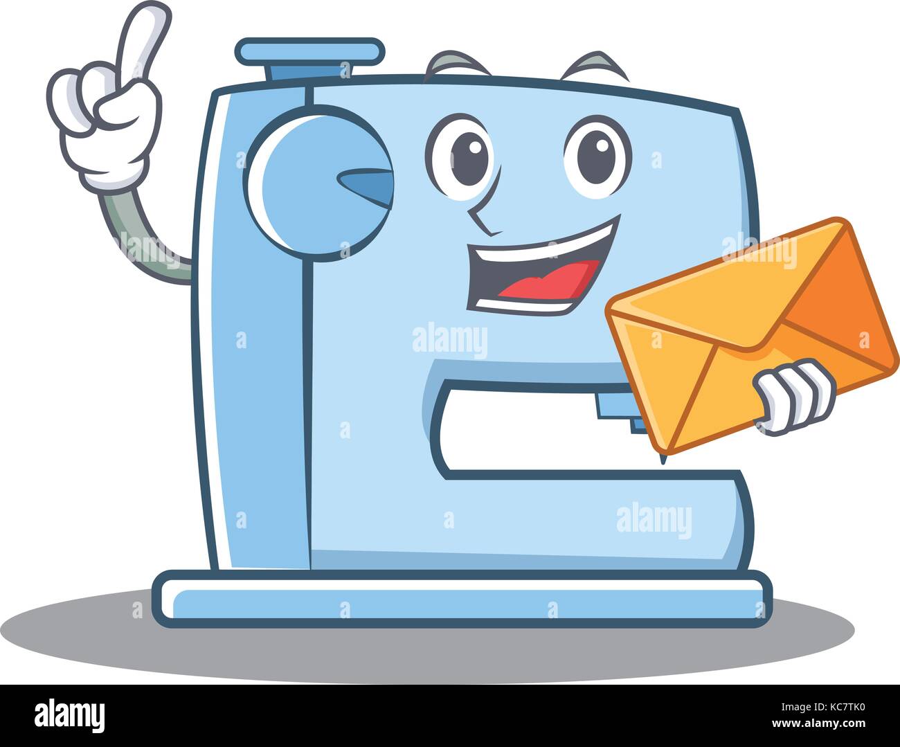 With envelope sewing machine emoticon character Stock Vector Image ...