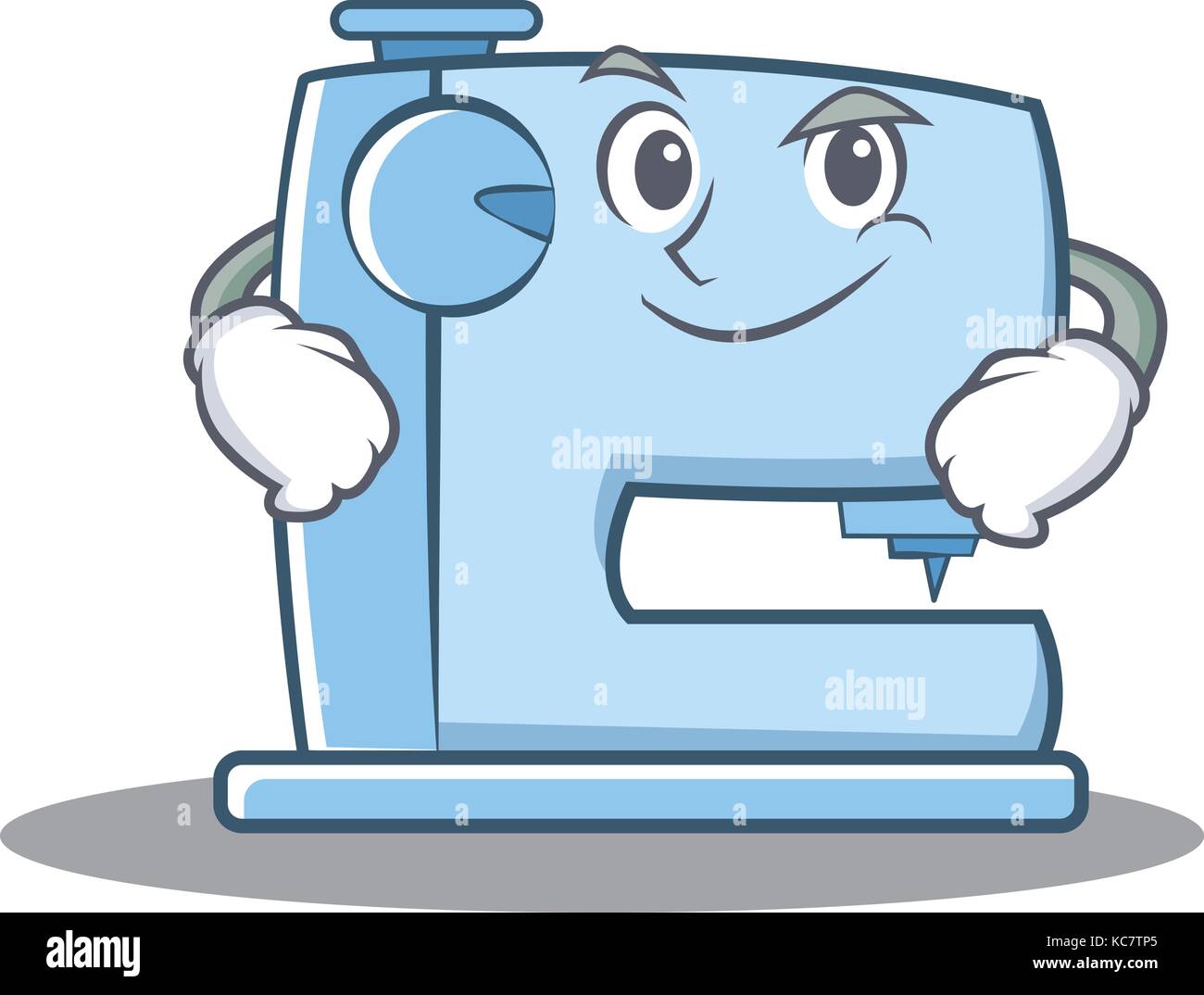 Smirking sewing machine emoticon character Stock Vector Image & Art - Alamy