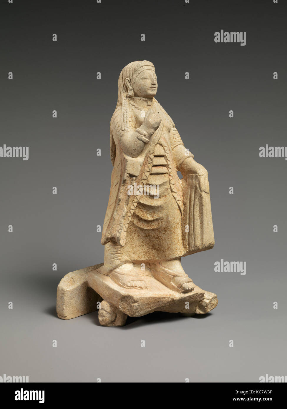 Limestone figure of a woman, Archaic, late 6th century B.C., Cypriot ...