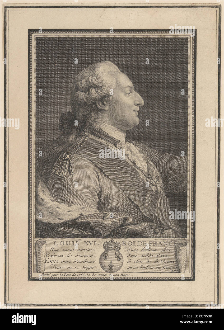 Louis XVI, King of France, Anonymous, French, 18th century, 1783 Stock ...