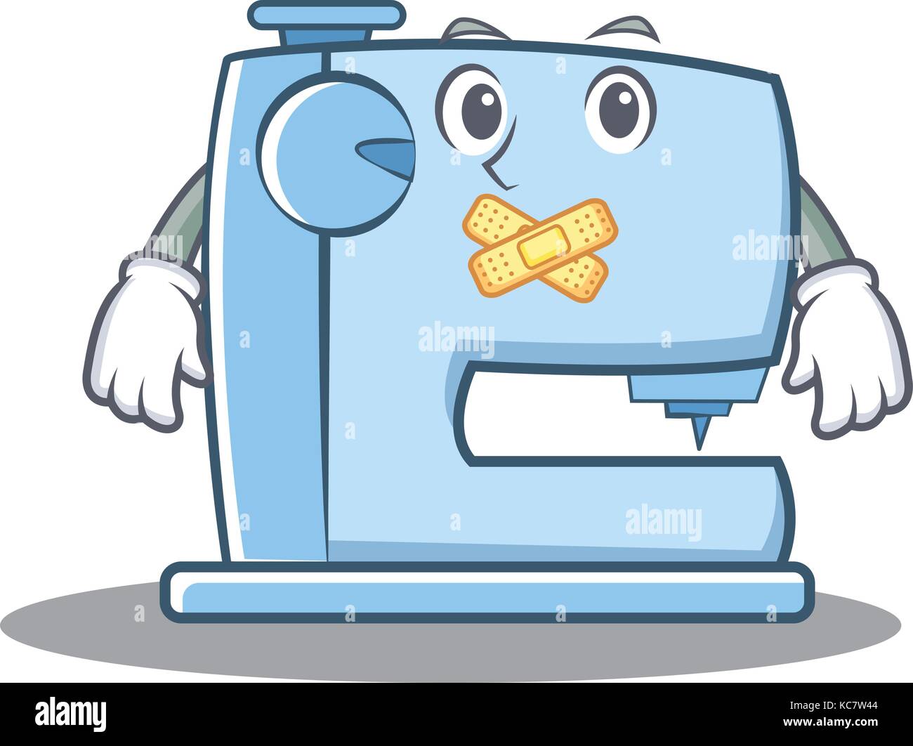 Silent sewing machine emoticon character Stock Vector Image & Art - Alamy