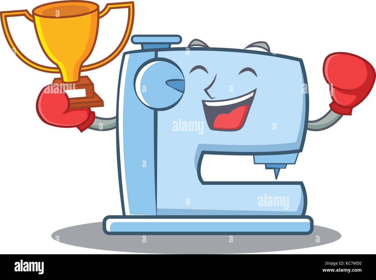 Boxing sewing machine emoticon character Stock Vector Image & Art - Alamy