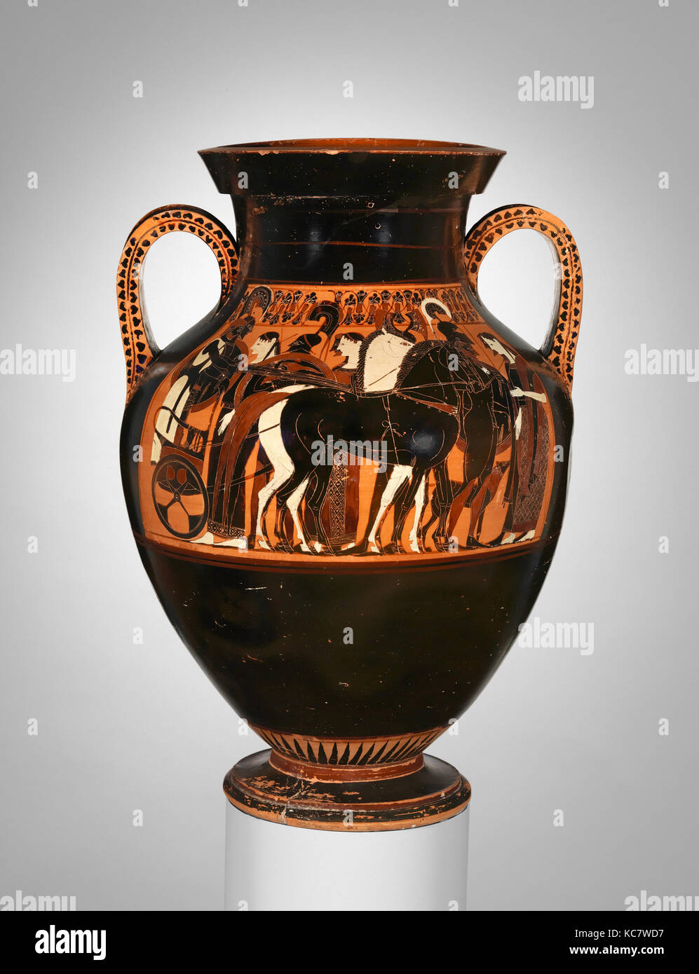 Terracotta amphora (jar), Archaic, ca. 540–530 B.C., Greek, Attic ...