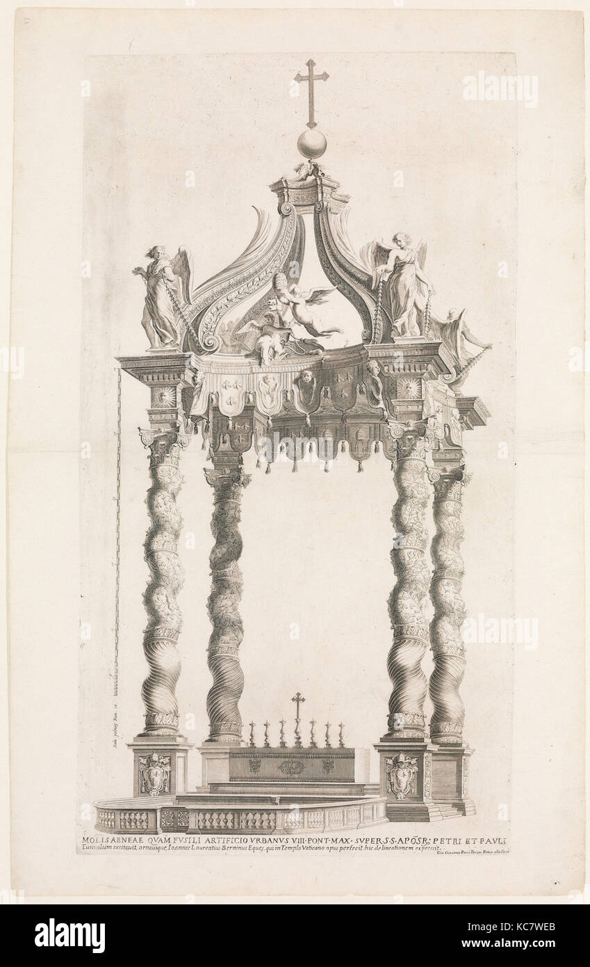 Isolated View of Bernini's Baldacchino. Plate 39 from the Album ...