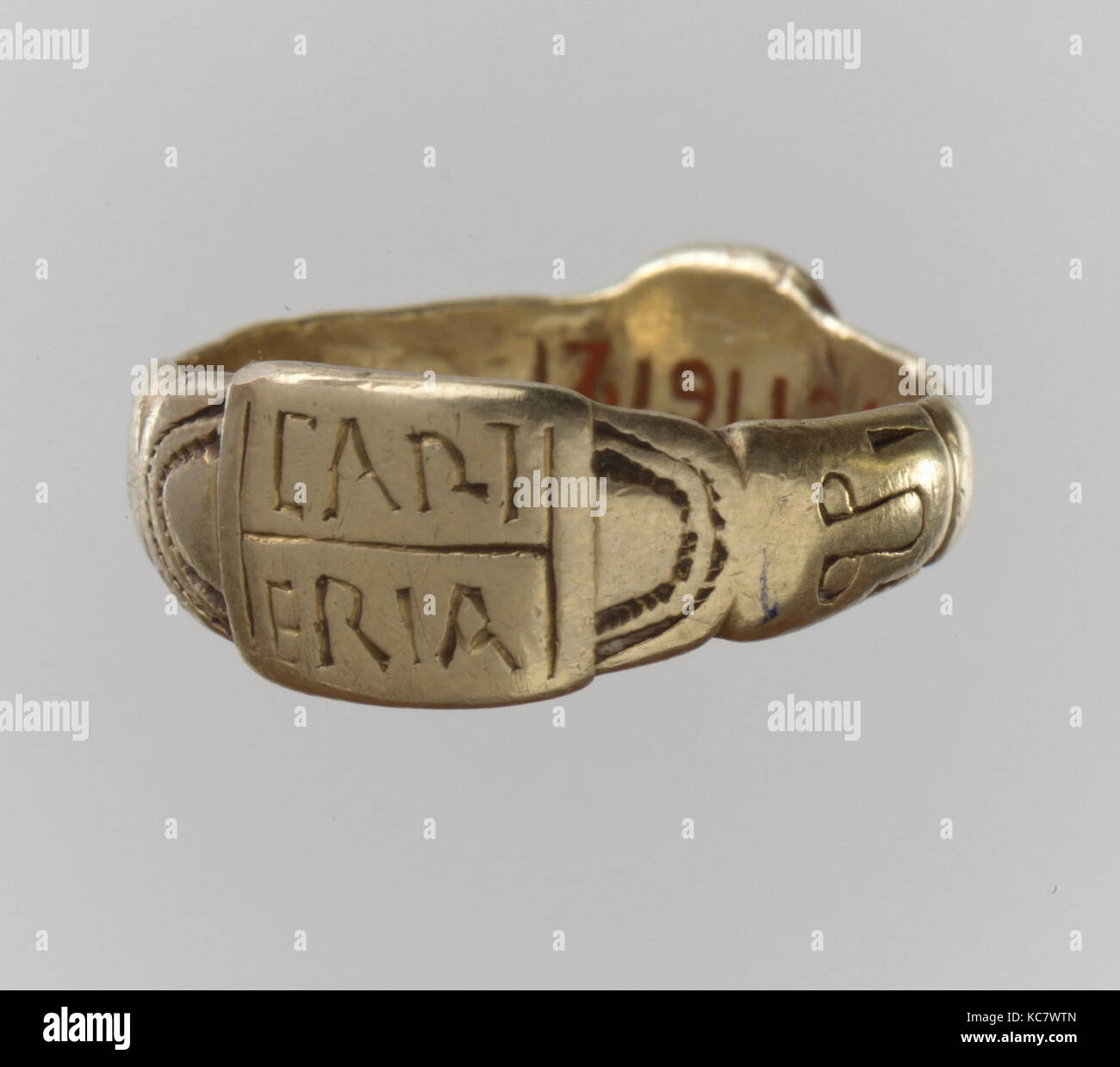 Gold Finger Ring with Inscription, late 6th–early 7th century Stock ...