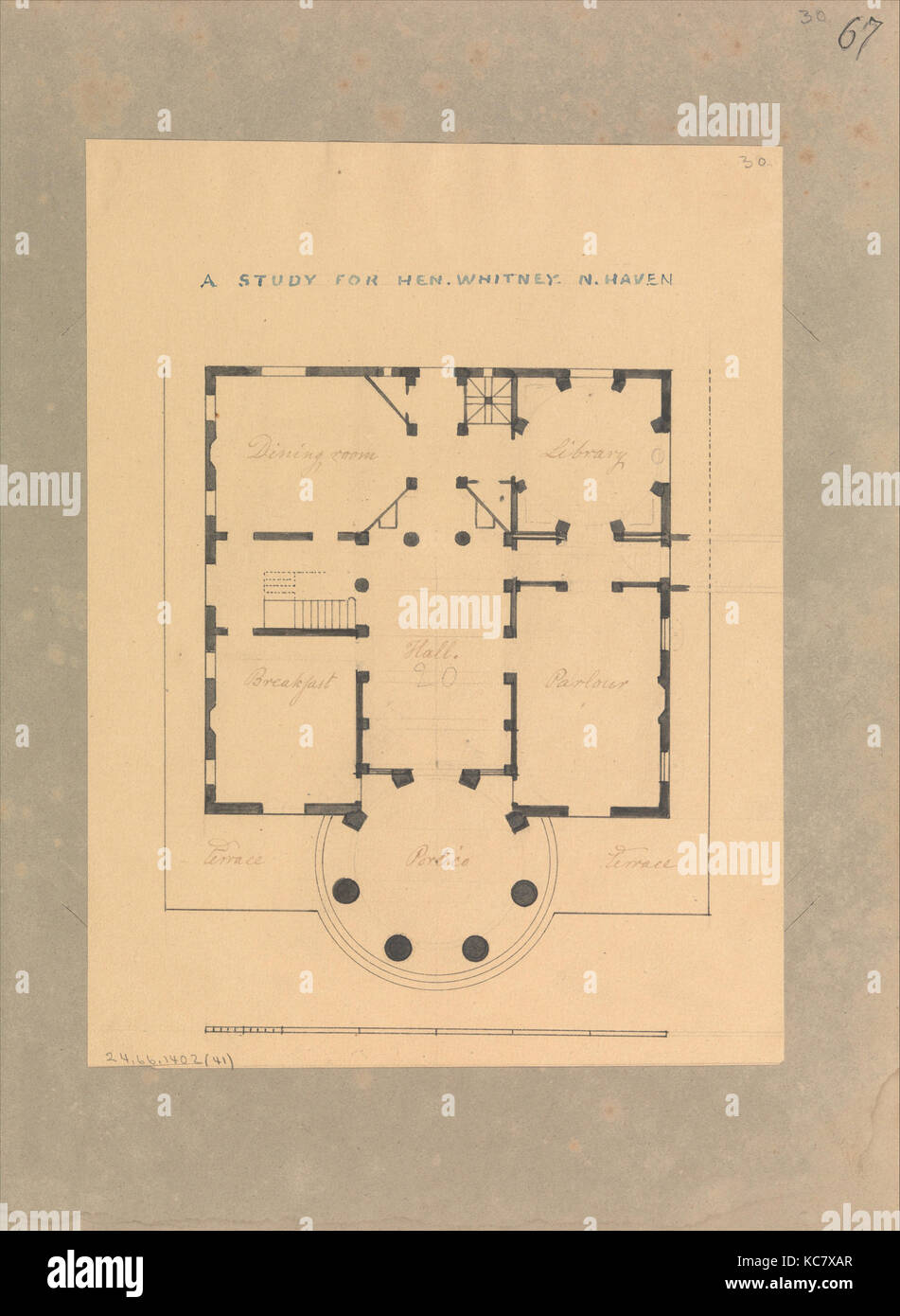 House for Henry Whitney, New Haven, Connecticut (plan), ca. 1836 Stock ...
