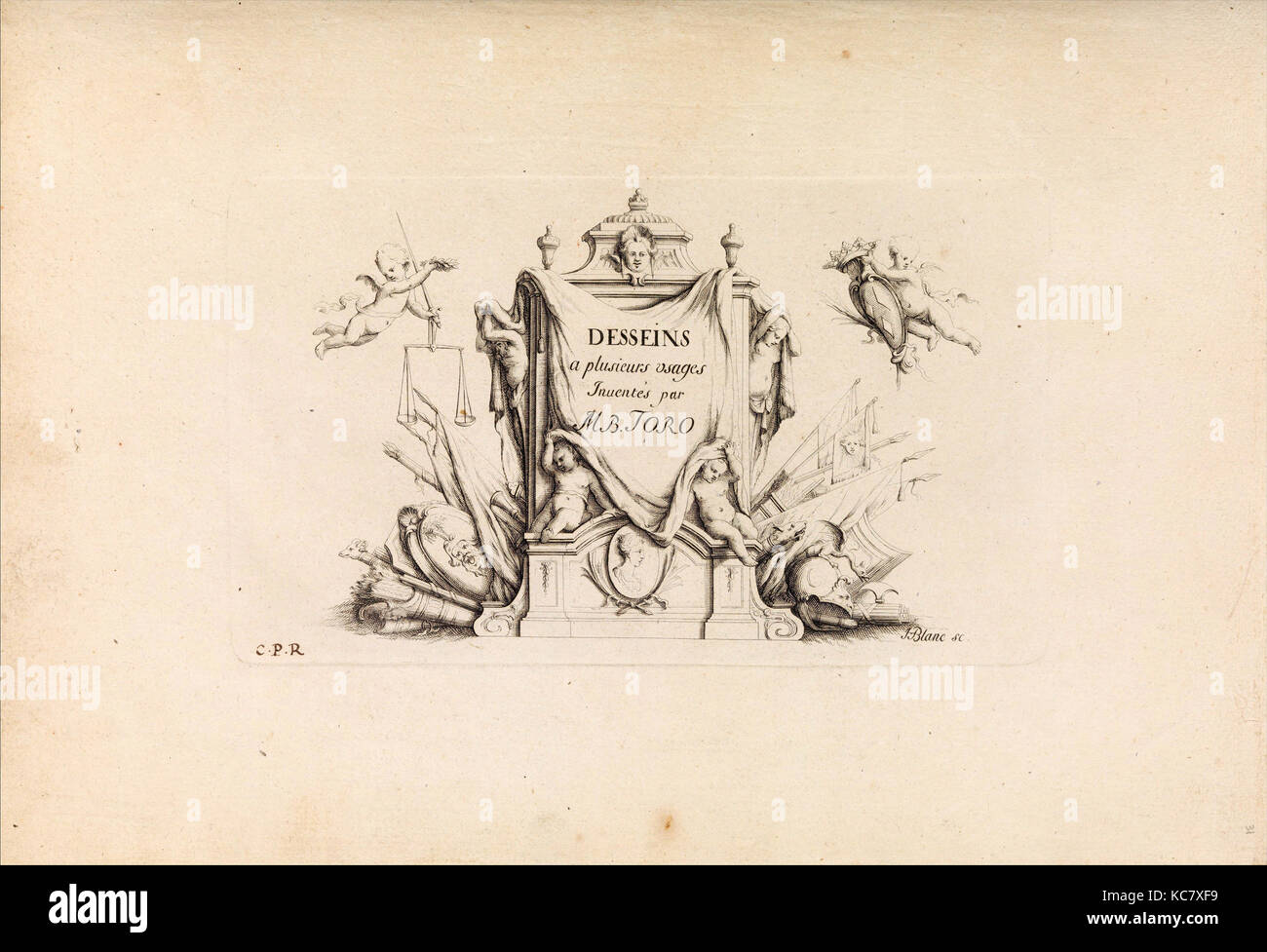 Desseins a Plusieurs Usages Inventés par M. B. Toro (Title Page), 1718 ...