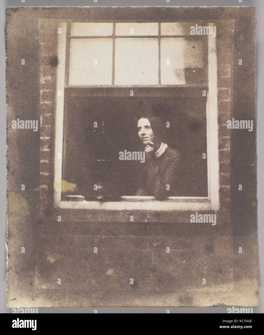 Lady in Open Window with Bird Cage, Calvert Richard Jones, late 1840s ...