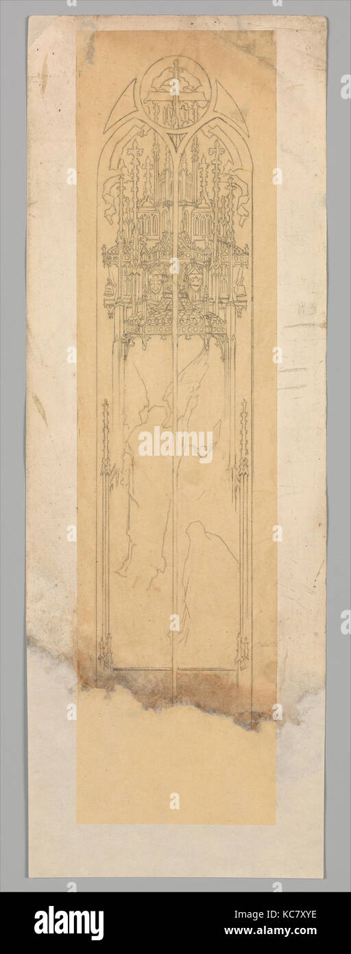 Design for double-lancet window, Possibly Tiffany Glass Company, late ...