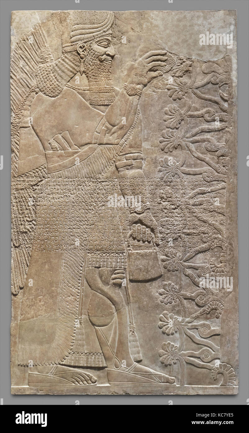 Relief panel, Neo-Assyrian, ca. 883–859 B.C., Mesopotamia, Nimrud ...
