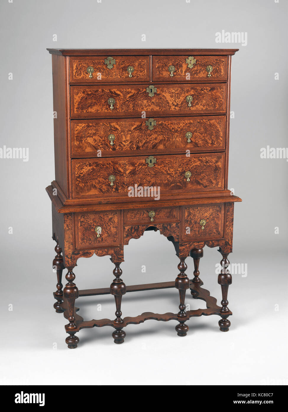 High chest of drawers, 1700–1730, Probably made in Boston ...
