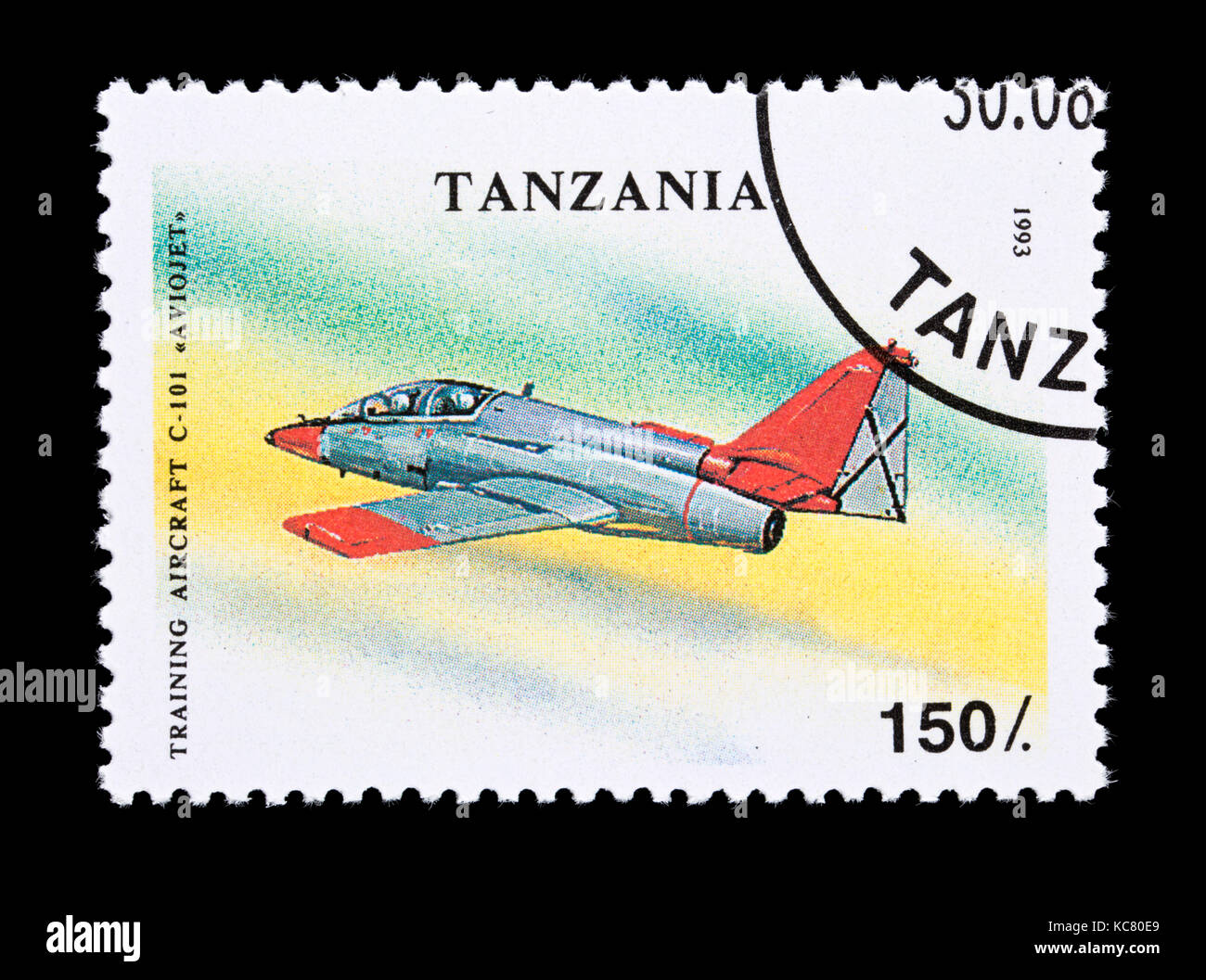 Postage stamp from Tanzania depicting a C-101 training aircraft Stock ...