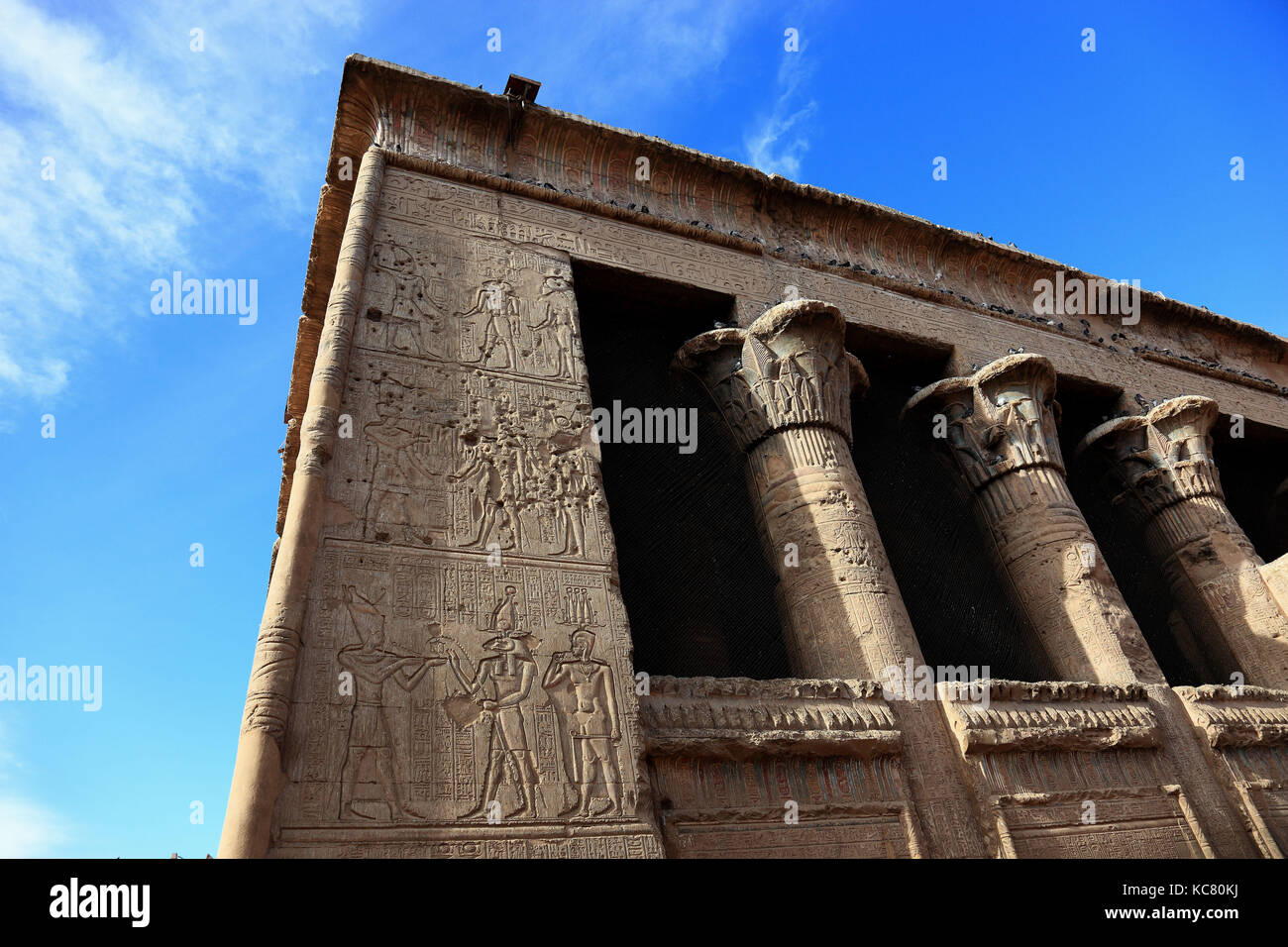 Temple of Khnum, part of temple complex in town Esna, Upper Egypt Stock ...