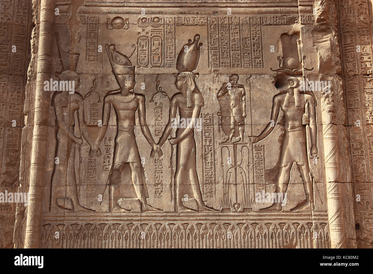 Temple of Khnum, reliefs on the wall of the temple in town Esna, Upper ...