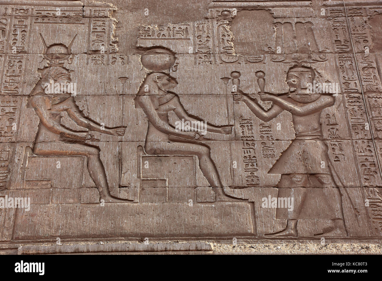 Temple of Khnum, wall relief, part of the temple complex in the city of ...
