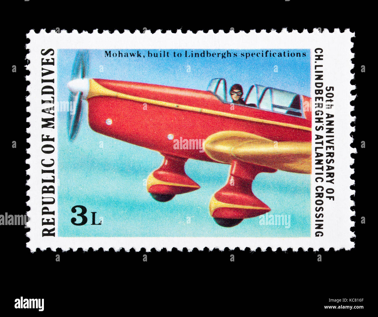 Postage stamp from the Maldive Islands depicting a Mohawk airplane ...