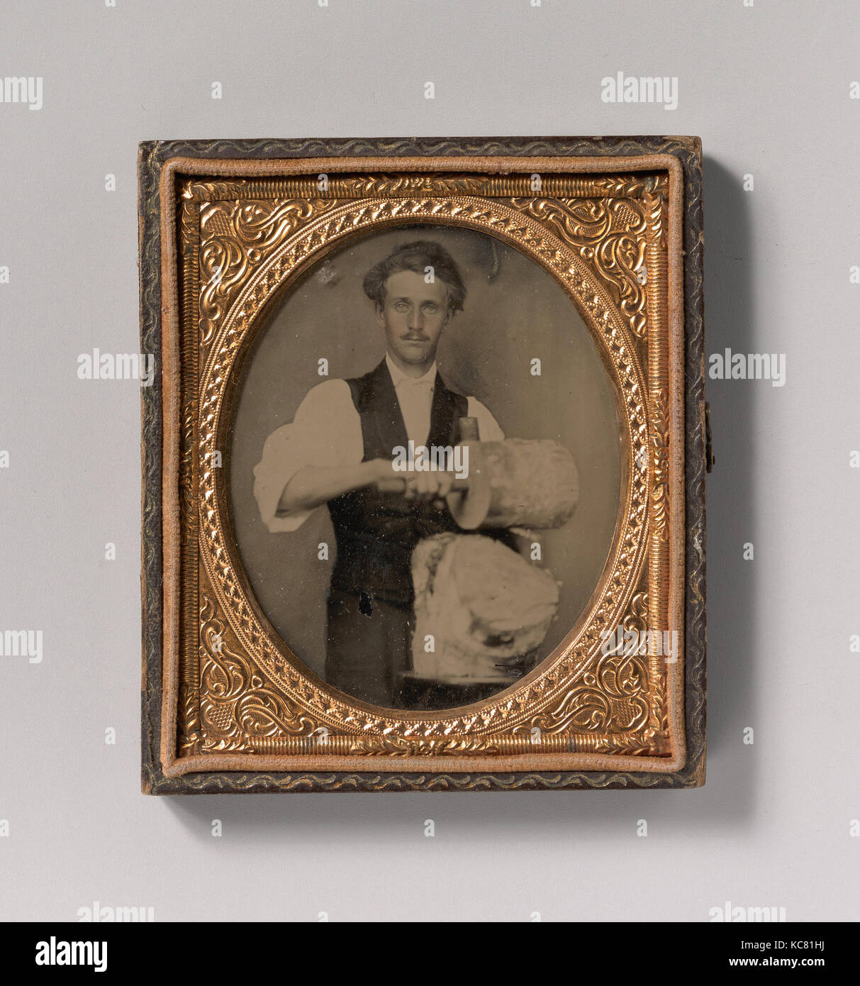 Man Riving Wood with Froe and Club, Unknown, 1860s Stock Photo - Alamy