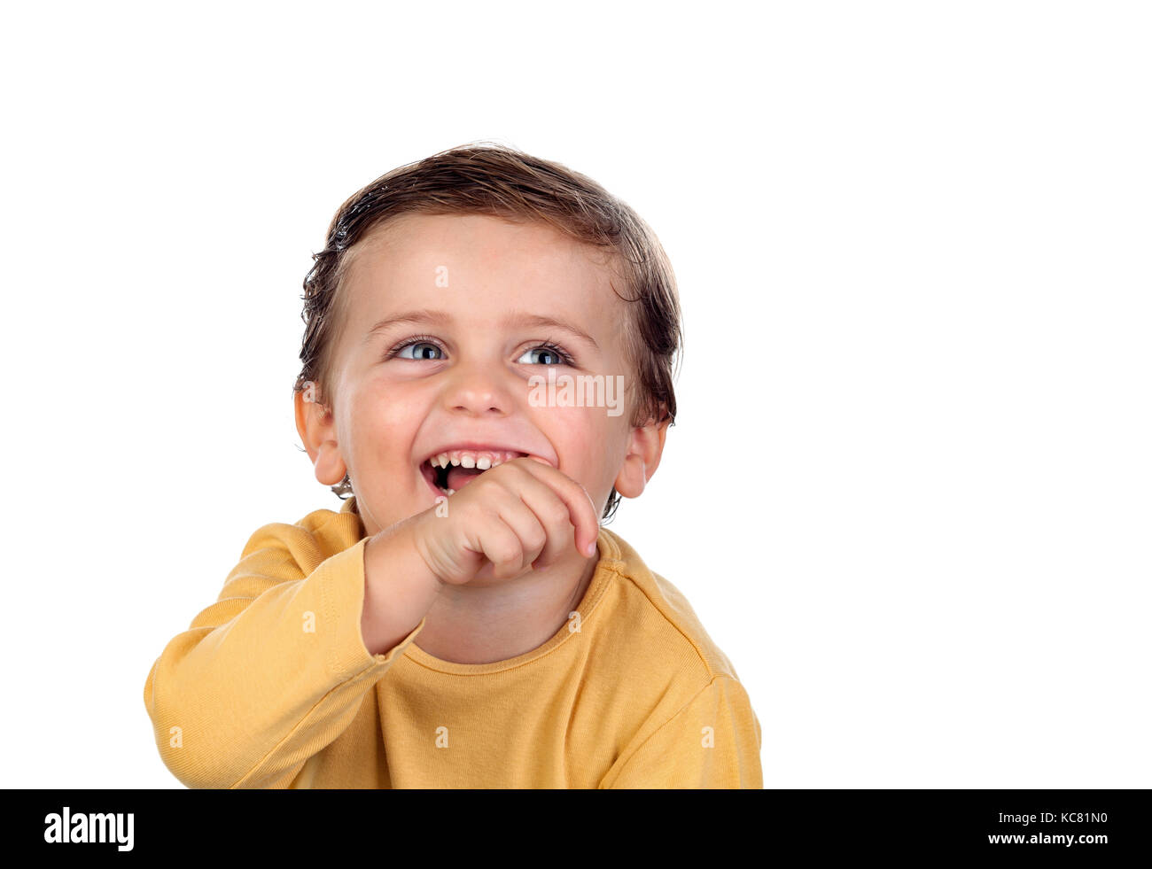Adorable small child two years old isolated on a white background Stock ...