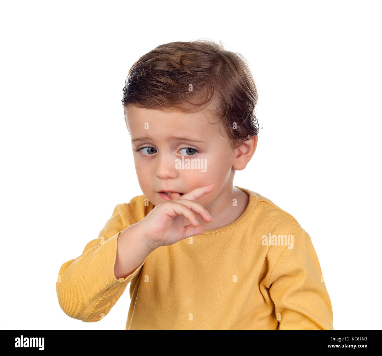 Adorable small child two years old isolated on a white background Stock ...