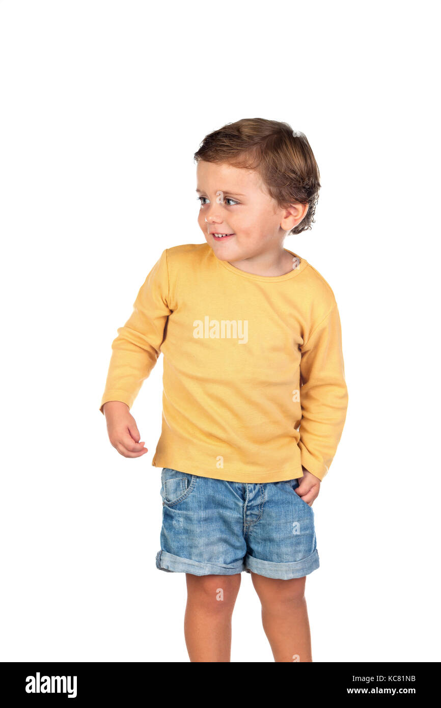 Adorable small child two years old isolated on a white background Stock ...