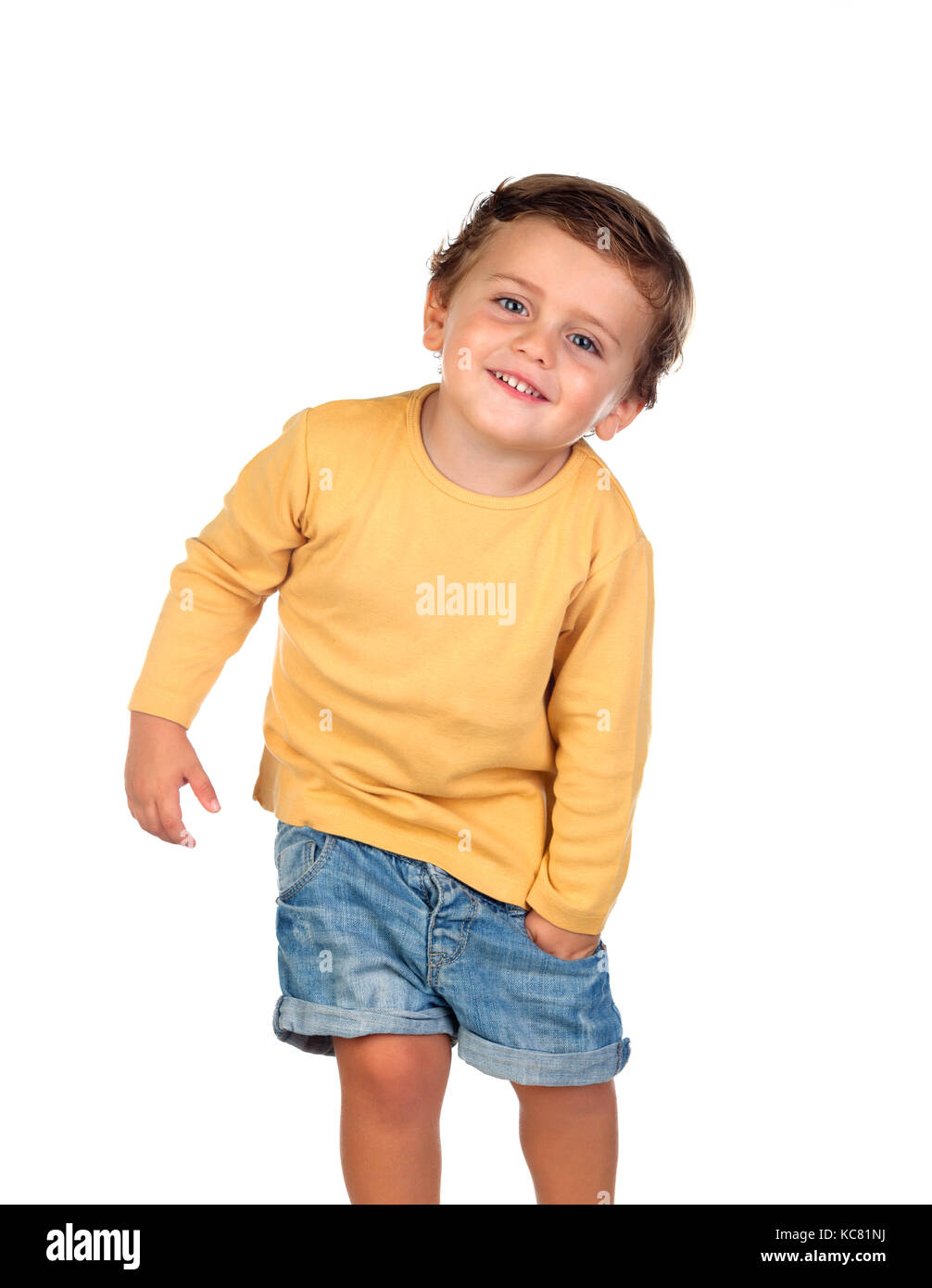 Adorable small child two years old isolated on a white background Stock ...