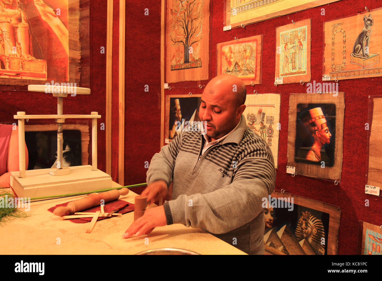 Luxor, Egypt, Papyrus, demonstration of production of papyrus, Papyrus ...