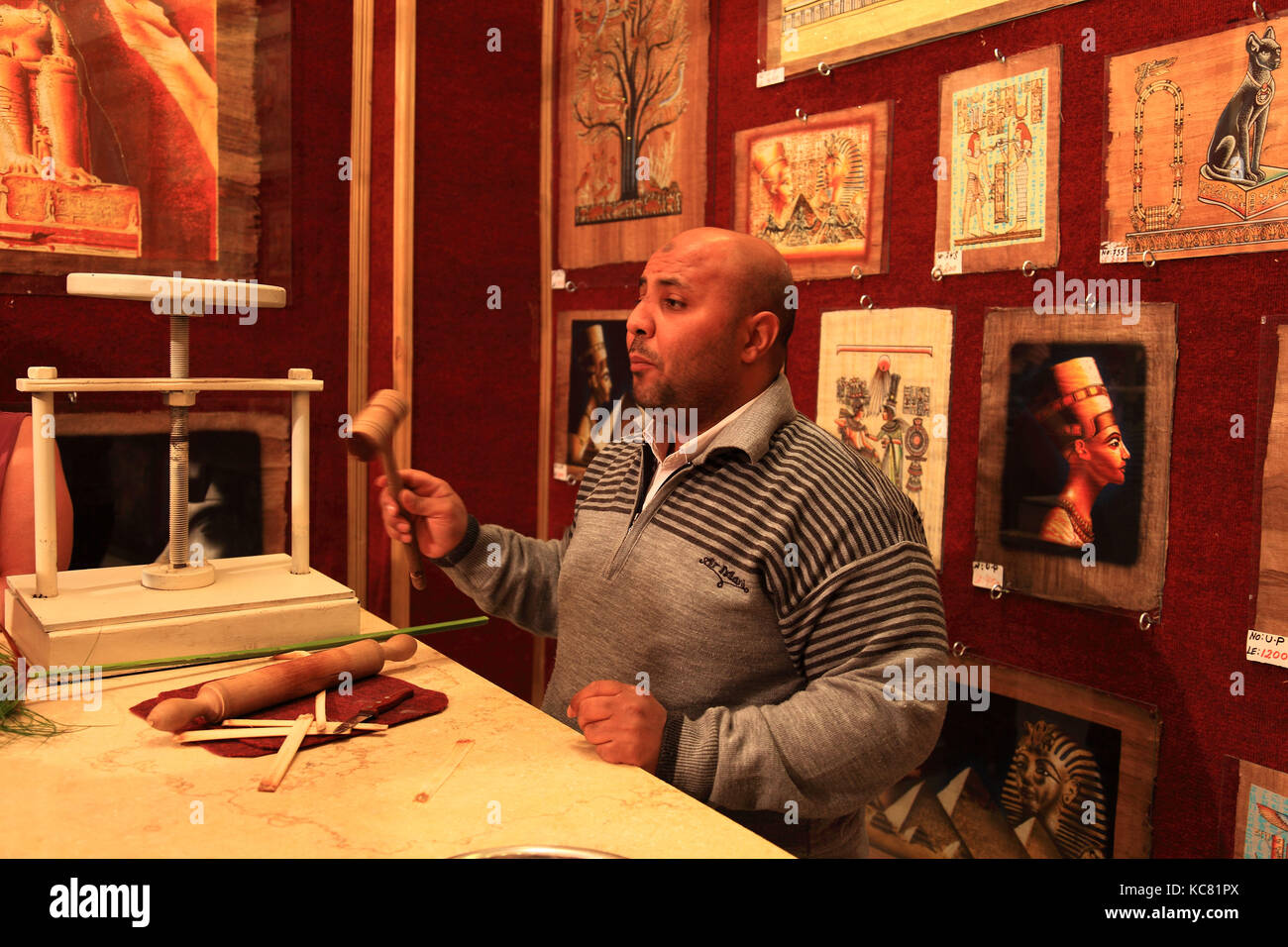 Luxor, Egypt, Papyrus, demonstration of production of papyrus, Papyrus ...